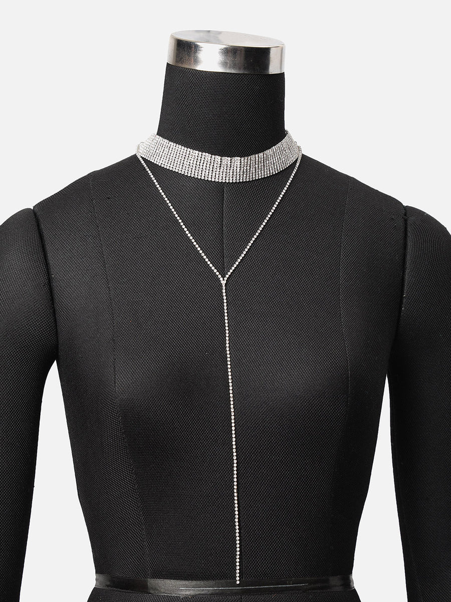 SOHI Silver plated sexy women body chain | Adjustable body bra chain ...